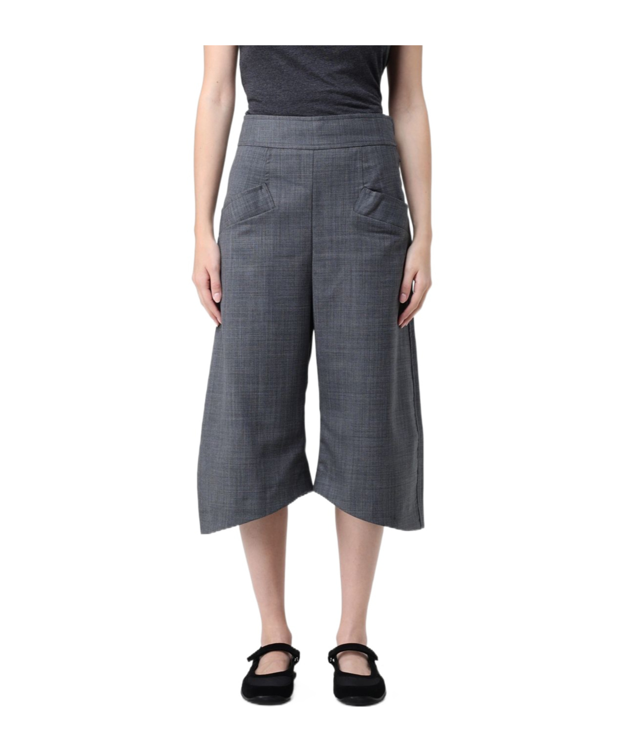 GANNI Ganni High-Waisted Wide-Leg Cropped Pants